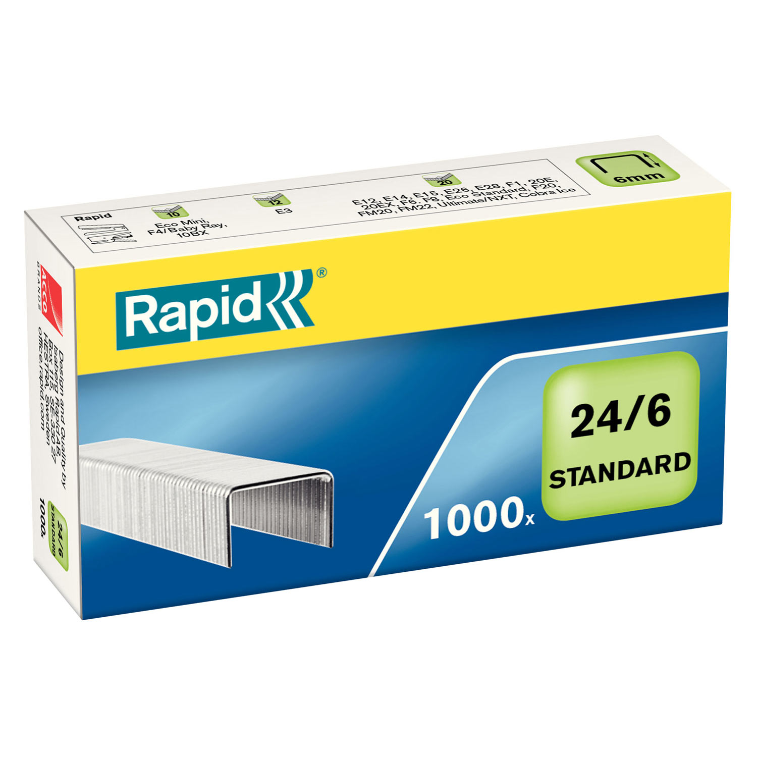 Agrafos 24/6 RAPID Standard caixa com 1000 | Escolar | Americana.pt