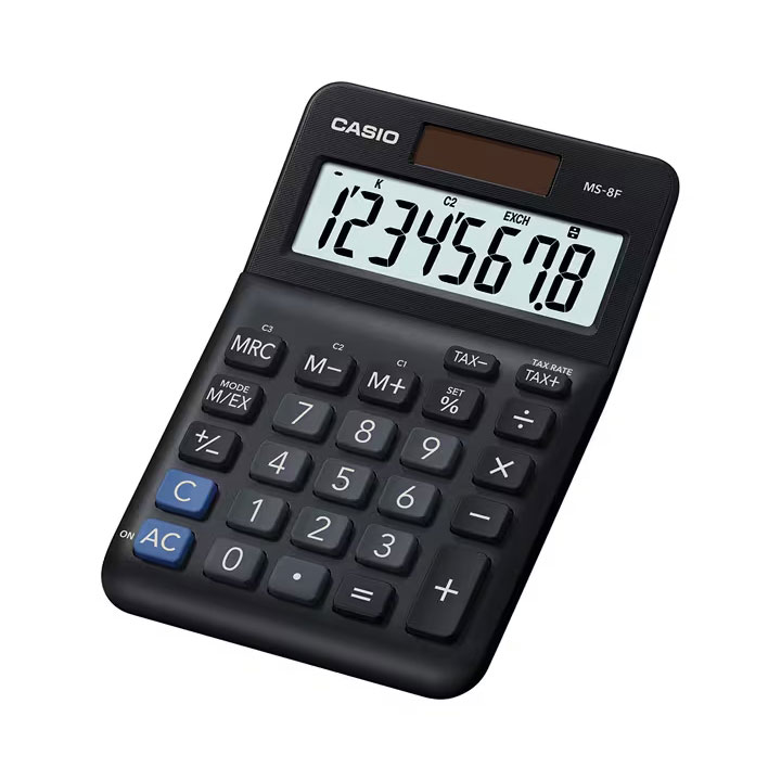Calculadora de secretária casio ms-8f preto 8 dígitos