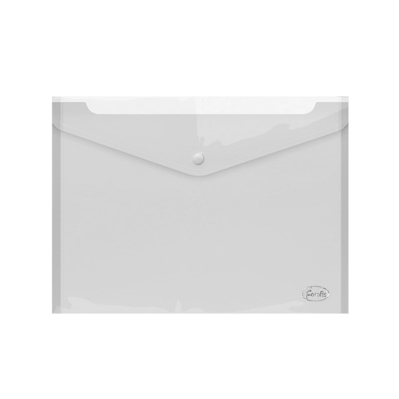 Bolsa para documentos fecho botão A4 tipo envelope transparente/claro ...
